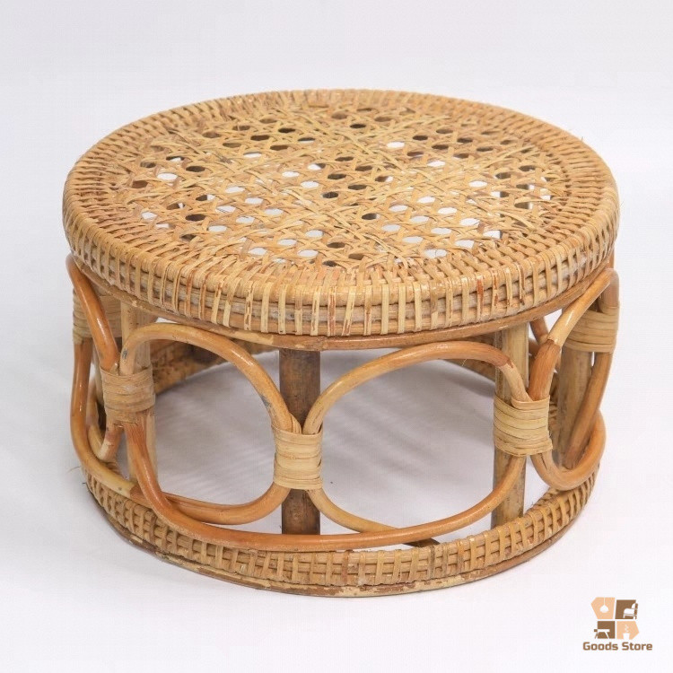 Round rattan stool Handmade rattan chair Low stool woven round stool ...