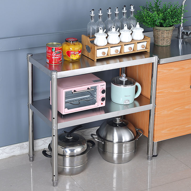 JY-H/Stainless Steel Kitchen Storage Rack Two-Layer Floor Storage ...