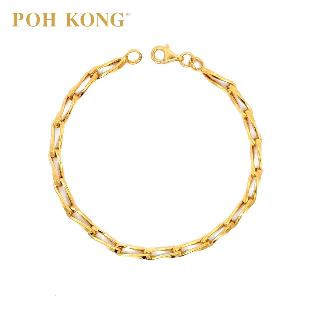 POH KONG 916/22K Gold Loop Paperclip Bracelet | Shopee Malaysia