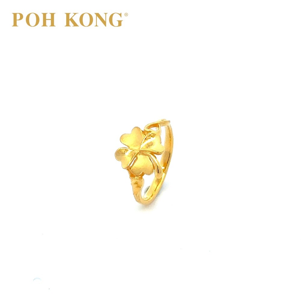 POH KONG 916/22K Gold Tranz Four Leaf Clover Ring | Shopee Malaysia