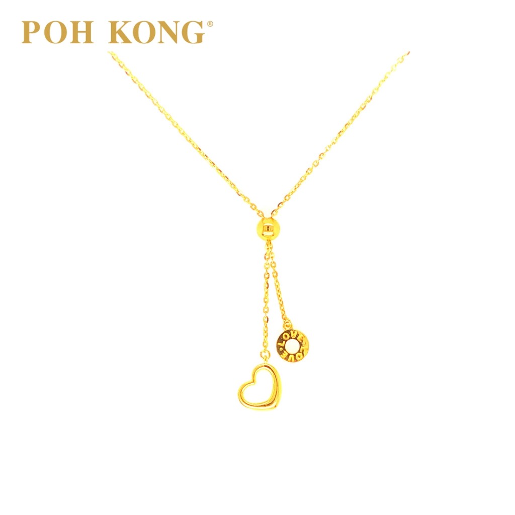 POH KONG 916/22K Gold Polo Love Necklace | Shopee Malaysia