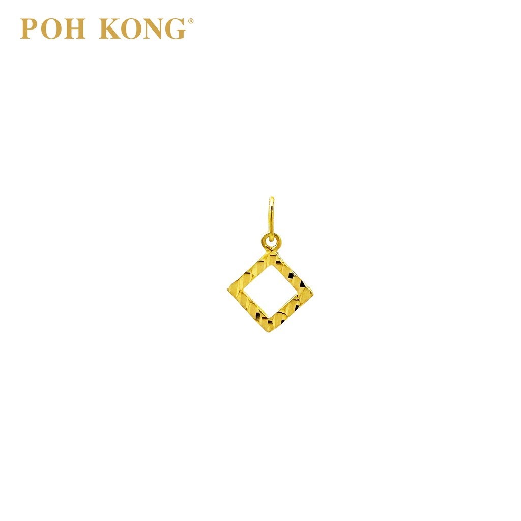 POH KONG 916/22K Gold Square Shape Pendant | Shopee Malaysia