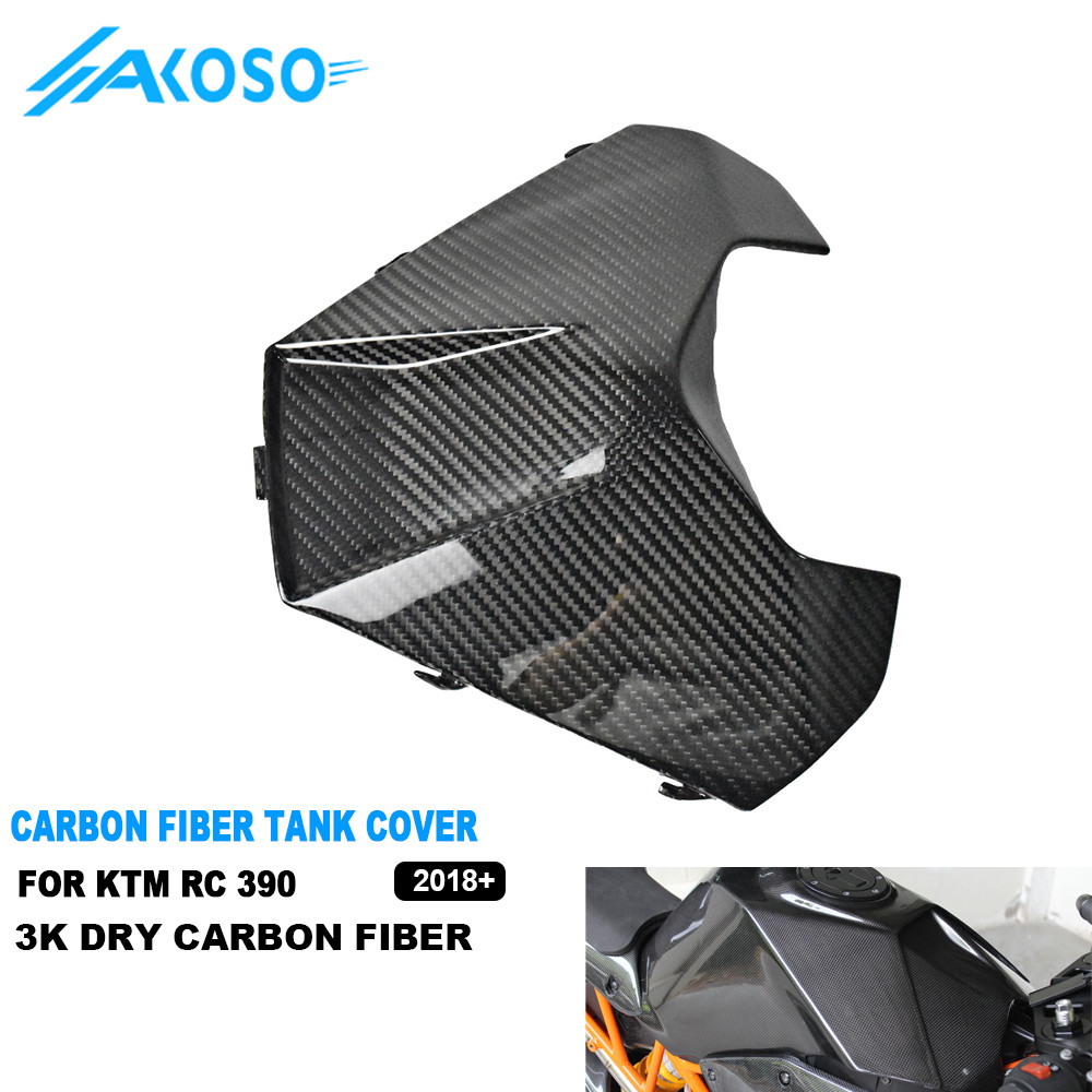 AKOSO RC390 3K Dry Carbon Fiber Motorcycle Front Fuel Tank Cover ...