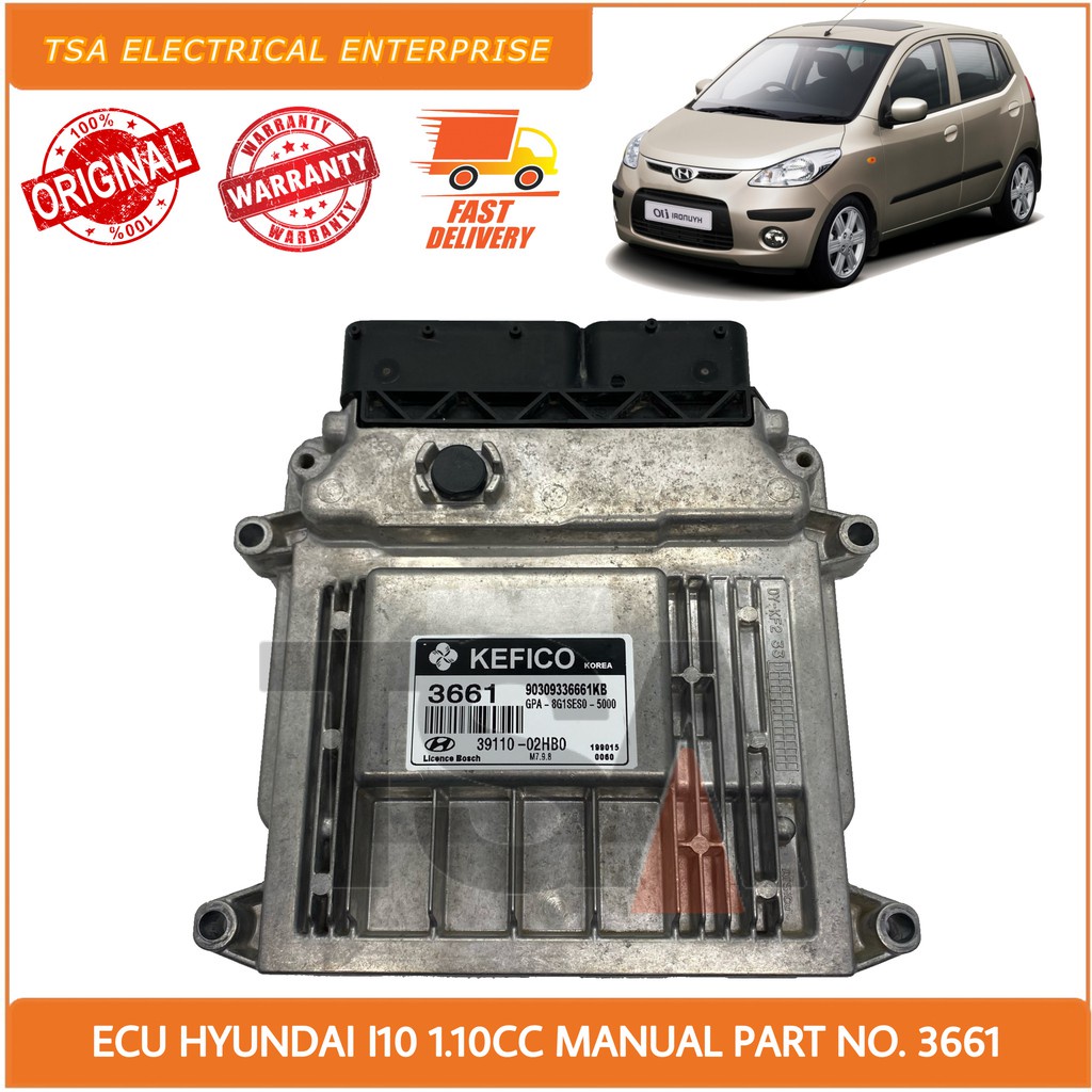 ECU Hyundai i10 1.1cc Manual - 39110-02HB0 [3661] ENGINE CONTROL UNIT ...