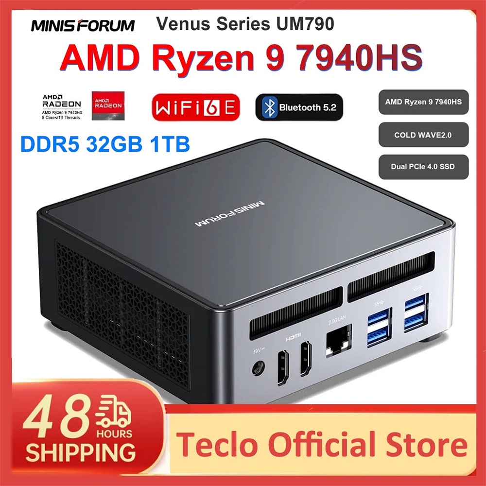 MINISFORUM UM790 Mini PC AMD Ryzen 9 7940HS Gaming Mini PC Window 11 ...