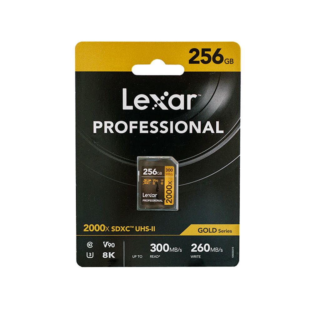 Lexar Professional 256GB GOLD Series 2000x UHS-II SDXC Memory Card (R ...