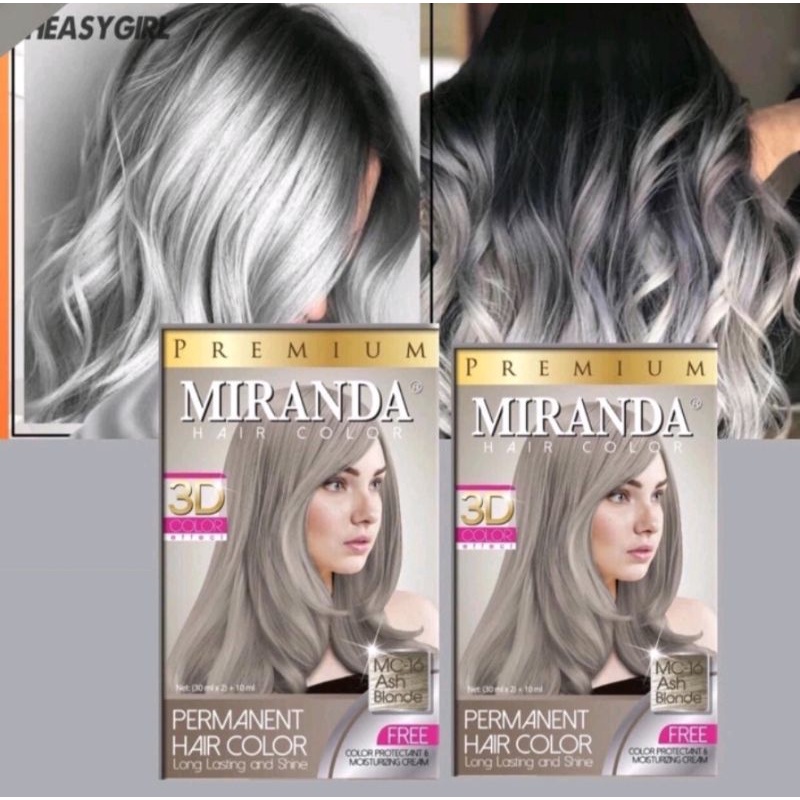 Miranda Hair Color Ash Blonde / Pewarna Rambut Grey Silver | Shopee ...