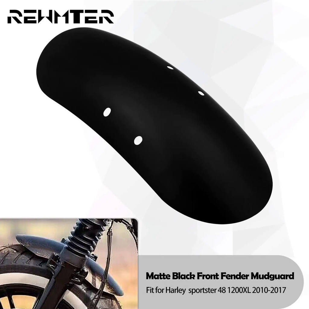 Motorcycle Custom Short Front Fender Cover Matte Black Steel Iron ...