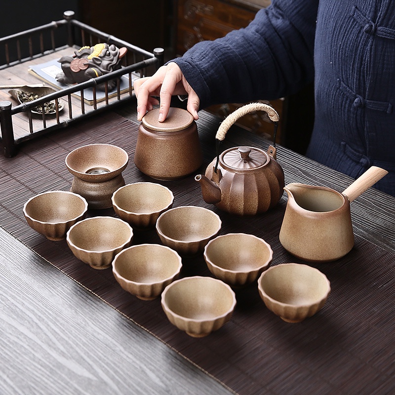 HY& Retro Stoneware Kung Fu Tea Teaware Set Stove Tea Making Tea ...