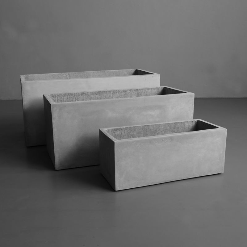 HY& Long Flower Pot Cement Rectangular Large Outdoor Planter Balcony ...