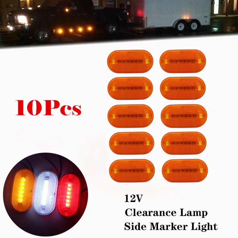 10x 6-LED 12V Side Marker Lights Clearance Rear Lights Indicator Turn ...