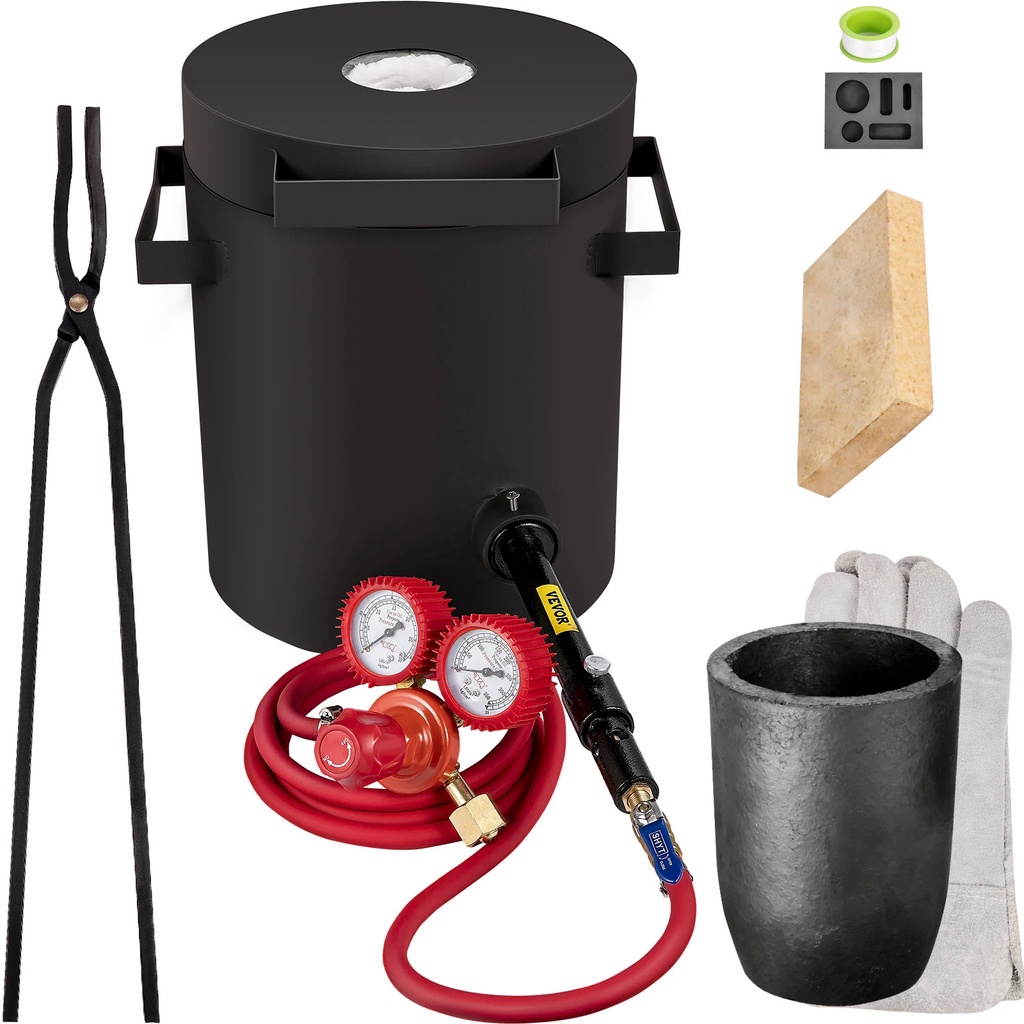VEVOR Propane Melting Furnace 2/4/5/6/10 KG Metal Foundry Furnace Kit w ...