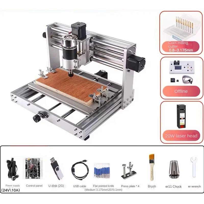 3018 Max Metal Router CNC Control 150w Spindle 3 Axis Wood Router DIY ...