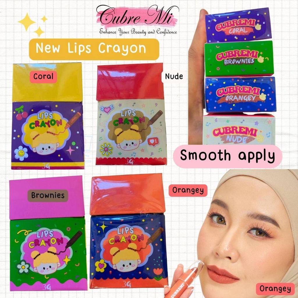 LIPS CRAYON BY CUBREMI | LIPSTICK CREAMY MOIST Lip Lip Gloss | Shopee ...