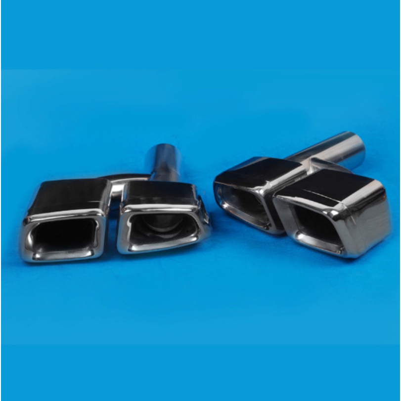 Exhaust tip modified polished stainless steel square Mercedes-Benz C43 ...