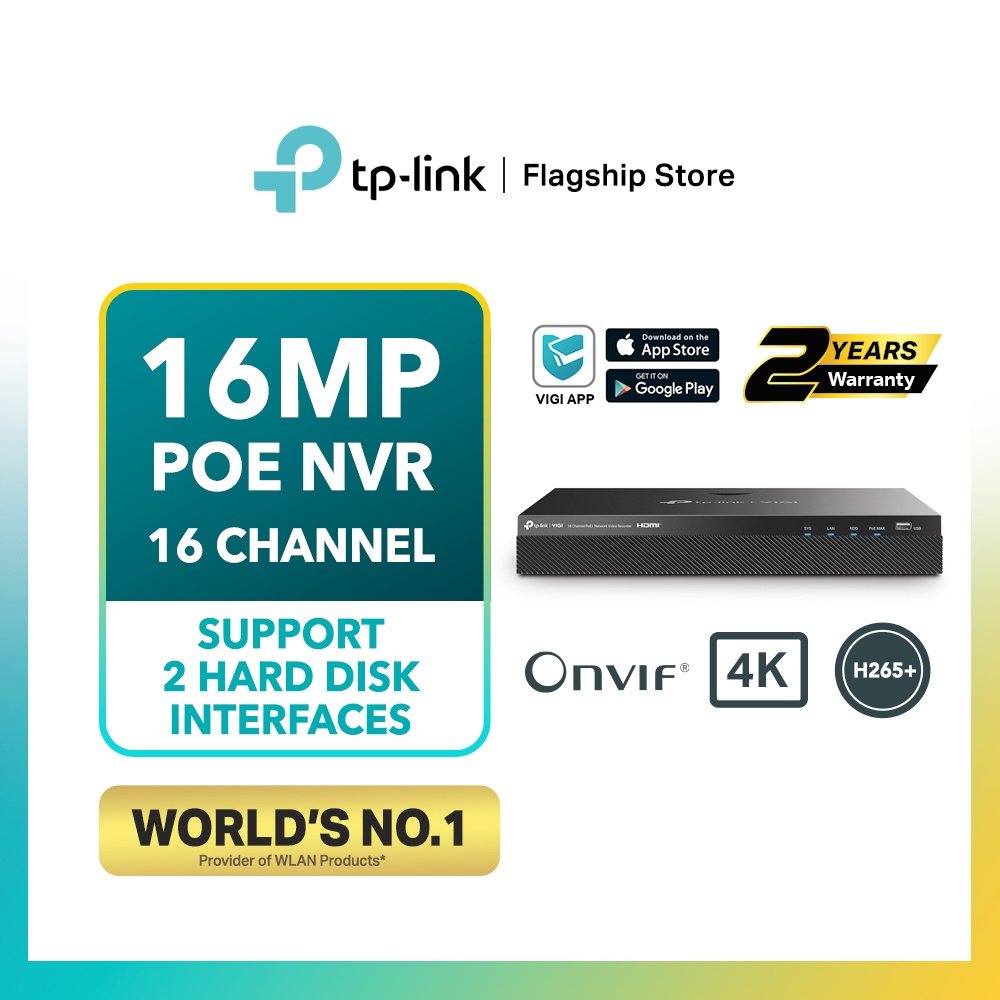 TP-Link 16MP CCTV 16 Channel PoE+ NVR (16CH IP CCTV Network Video ...