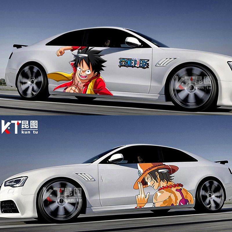 One Piece Luffy Sauron Car Stickers Dragon Ball Black Goku Anime Naruto ...