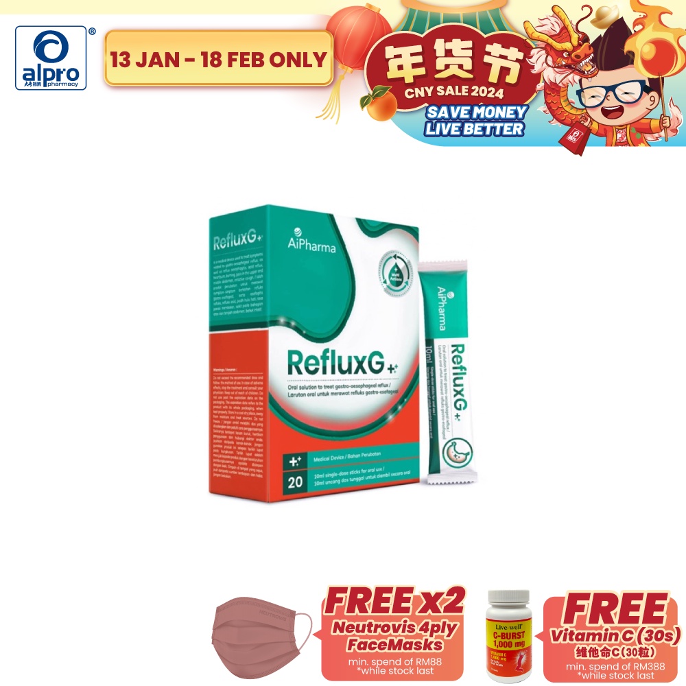 Alpro Pharmacy Reflux G+ 10ml x 20 sachets | Relieve Heartburn ...