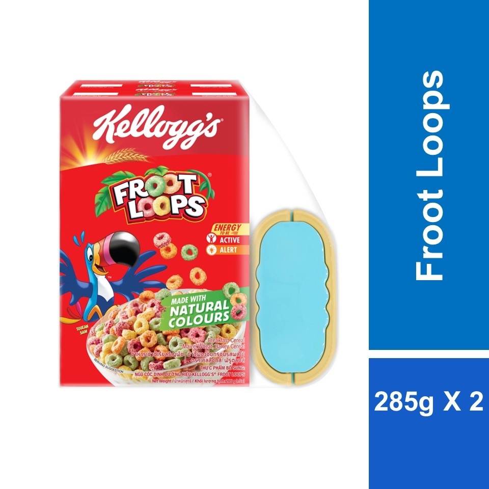 Kellogg's Froot Loops Kids Cereal 285g x 2 FREE CONTAINER | Shopee Malaysia