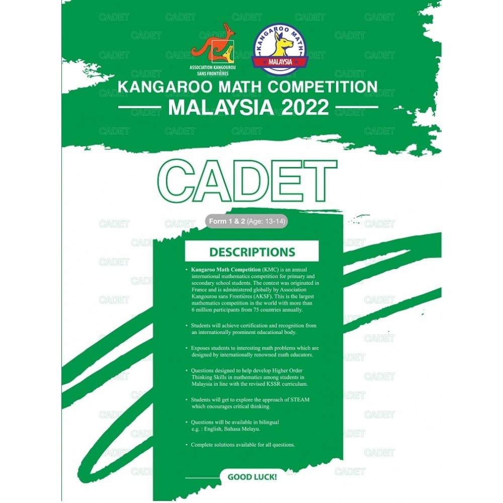 SAP 2024: Kangaroo Mathematics Competition Malaysia 2022: Cadet ...