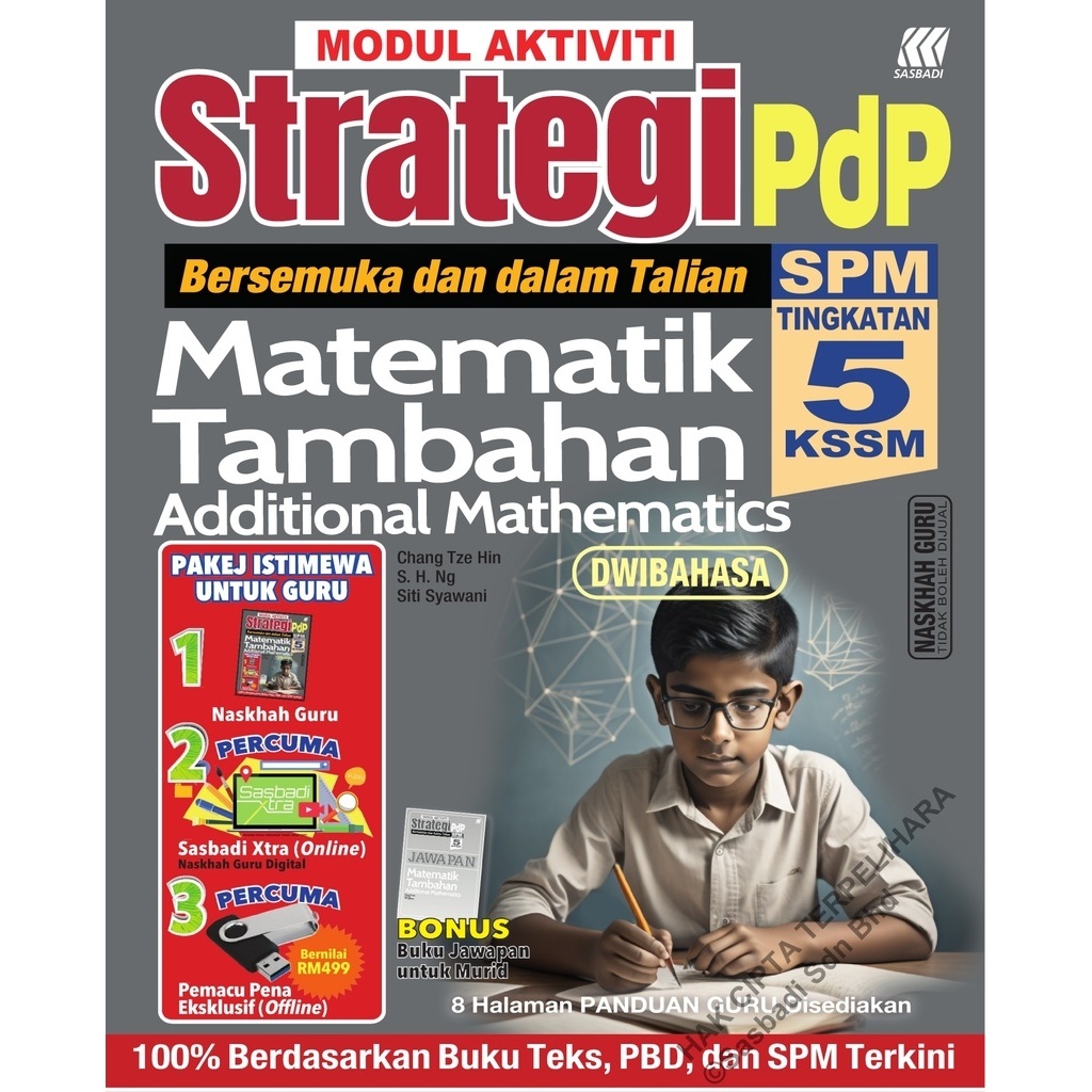Sasbadi 2024: Modul Aktiviti Strategi PDP: Matematik Tambahan Tingkatan 5 + Booklet (Edisi Murid ...