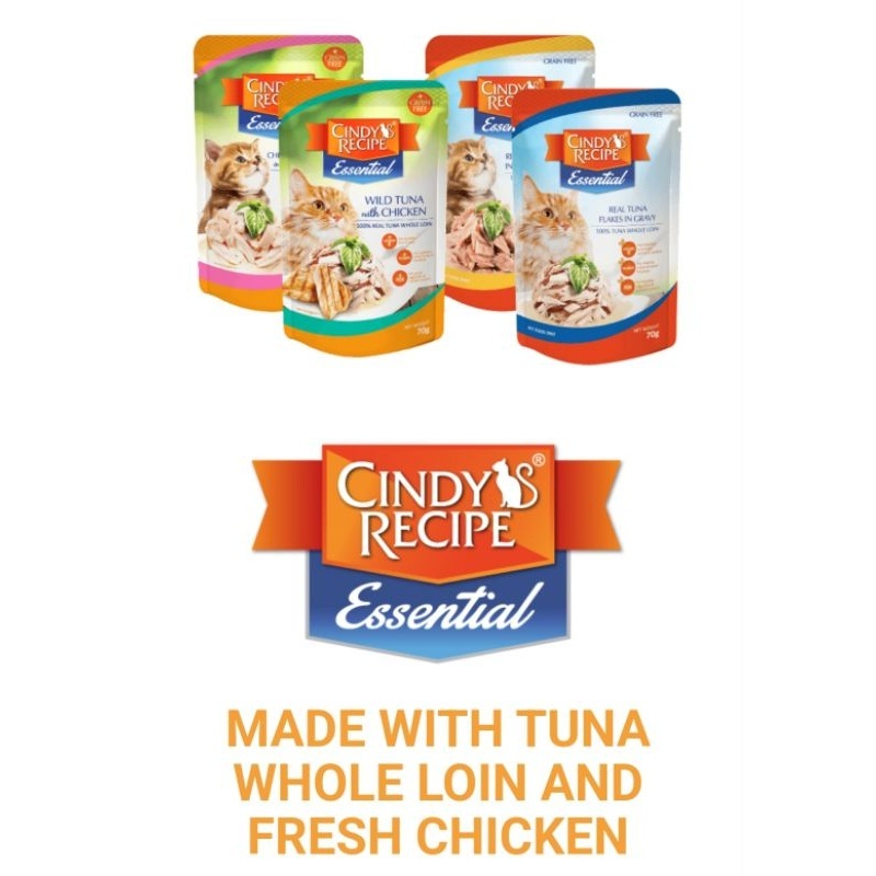 Cindy’s Recipe ESSENTIAL/CREAMY Cat Wet Food 70g/50g pouch with box & bubble wrap | Shopee Malaysia