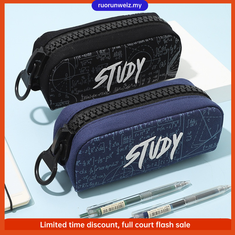 Tome Big Zipper Pencil Case Large Kotak Pensel Lelaki Besar Korean ...