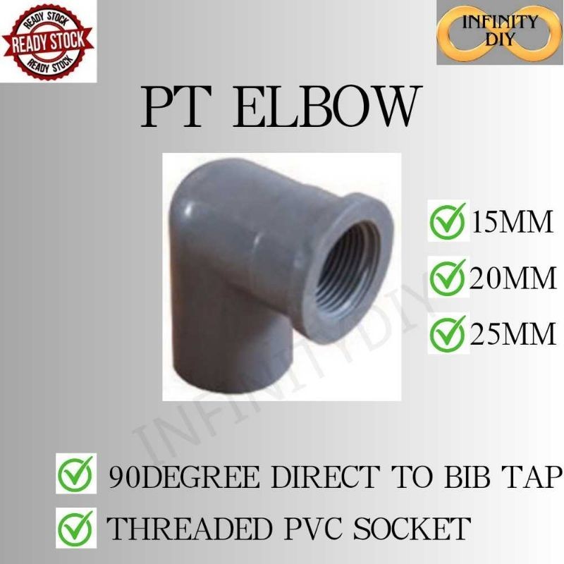 15MM 20MM 25MM PVC P/T ELBOW/FITTING PAIP/ELBOW BENANG DALAM/THREADED ELBOW | Shopee Malaysia