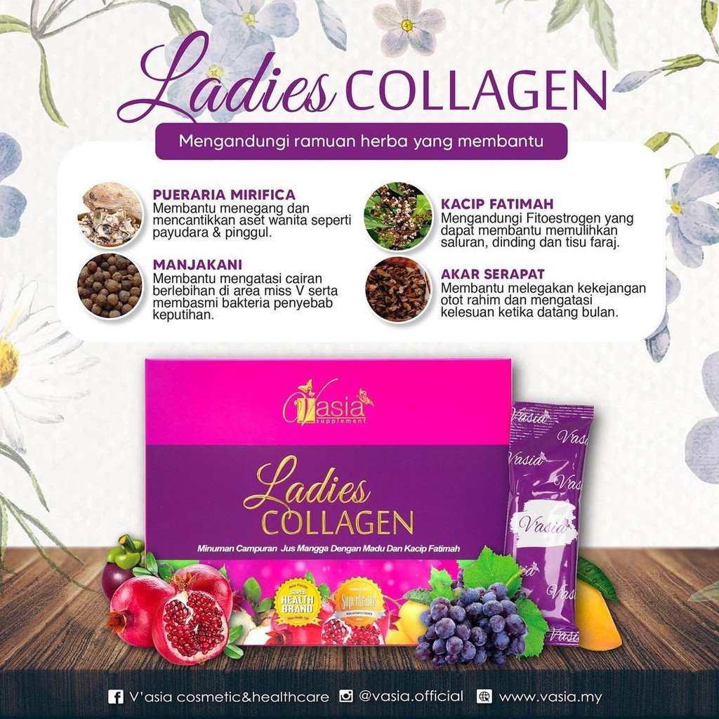 🍀V'Asia Ladies Collagen kembali Dara (13 sachets x 20ML) | Shopee Malaysia