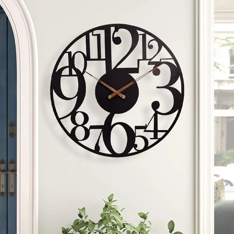 Big Numbers Metal Wall Clock 60cm Jam Dinding Besi Nombor Besar ...