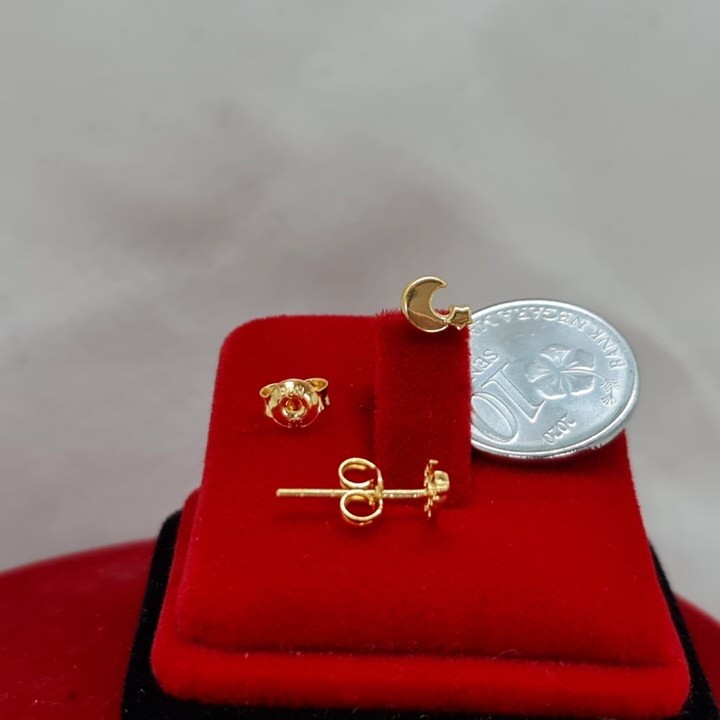 Emas916, Subang Paku Moon Star Licin 0.5cm Pd 7745 P N SoldOut | Shopee ...