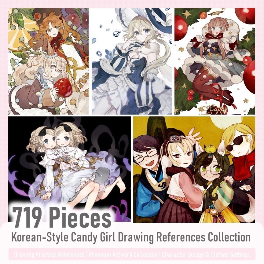 🔥 Digital Illustration Collection - Korean-Style Candy Girl Drawing ...
