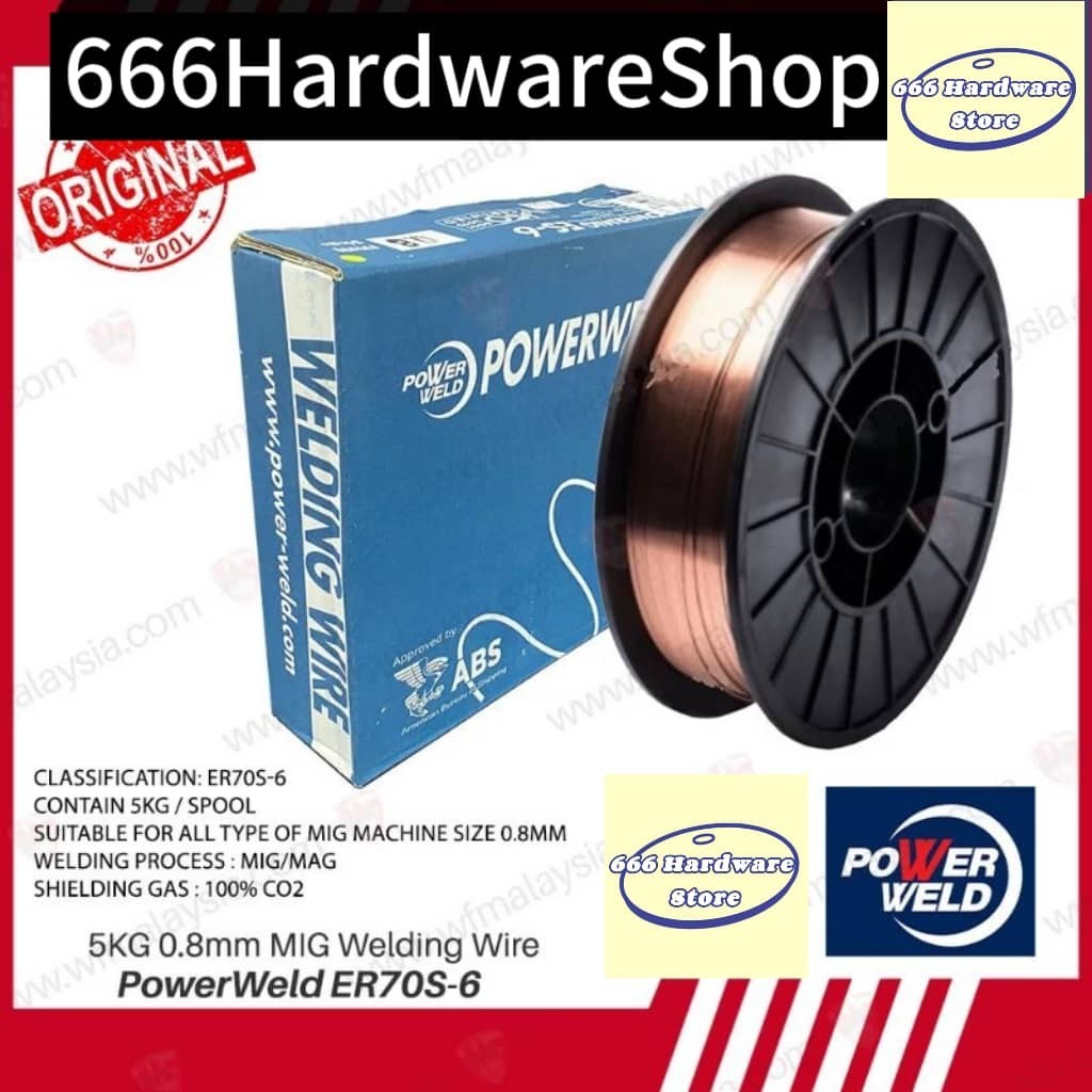 PowerWeld / AuWeld MIG Dawai CO2 Gas 0.8mm Welding Wire 5kg MIG Wire ER70S-6 | Shopee Malaysia