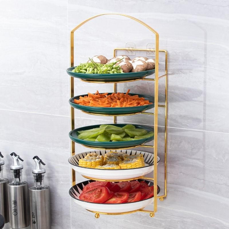 ST-⛵ Kitchen Dish Storage Rack Table Top Multi-Layer Dish Storage Side ...