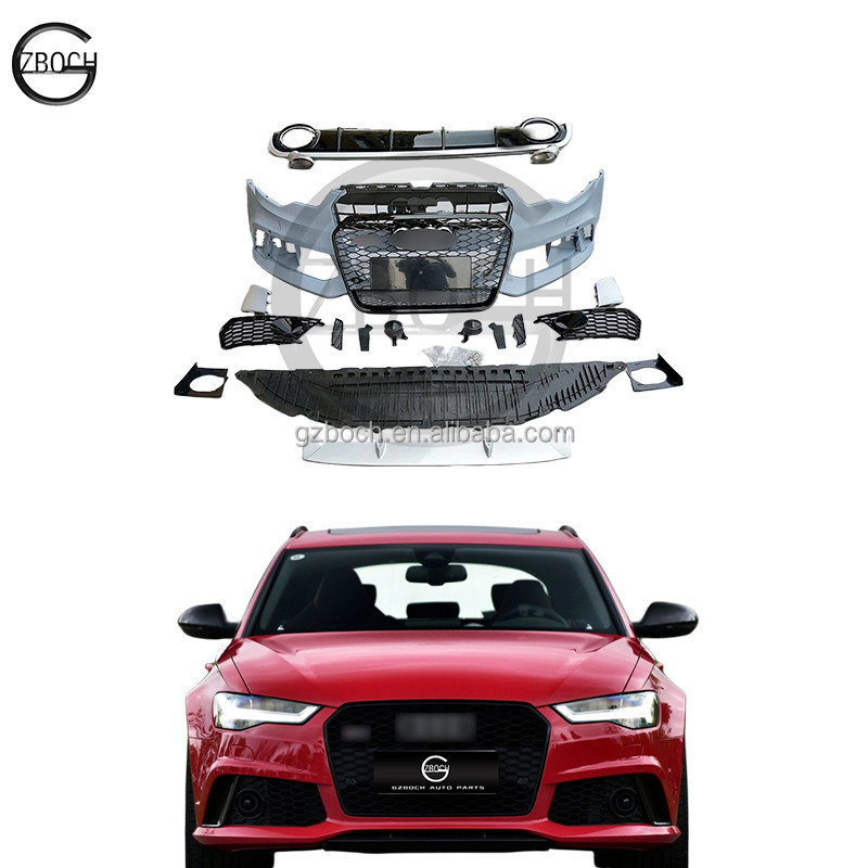 GZBOCH Body kit for Audi A6 16-18 upgrade RS6 Front bumper kit with car ...