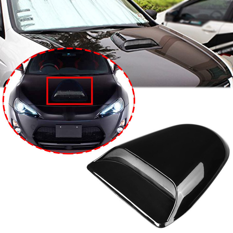 Universal Black Car Decorative 3D Air Flow Intake Scoop Bonnet Vent ...