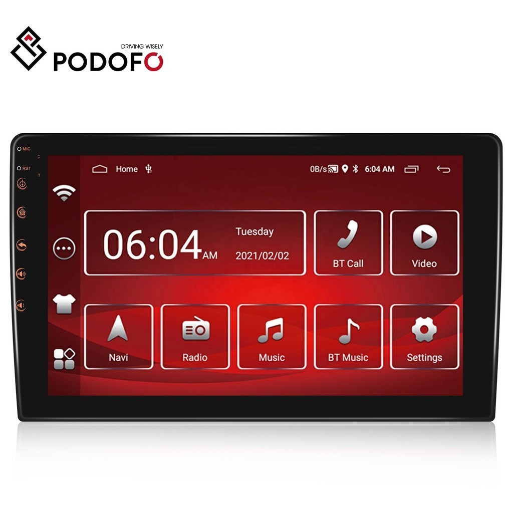 Podofo Android Car Radio 1+32GB Double Din Car Stereo 9'' 2.5D Touch ...