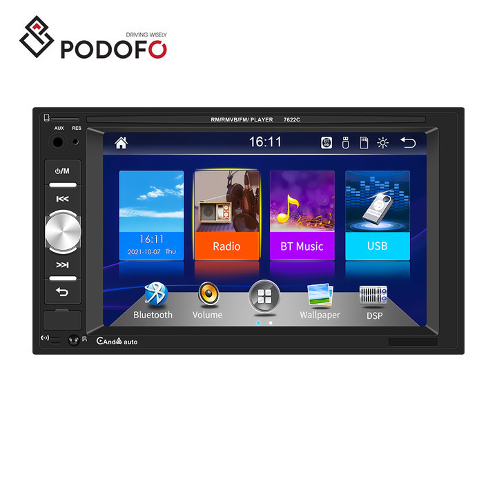 Podofo 2Din 6.2" MP5 7622C Car Player With Carplay Android Auto Car ...