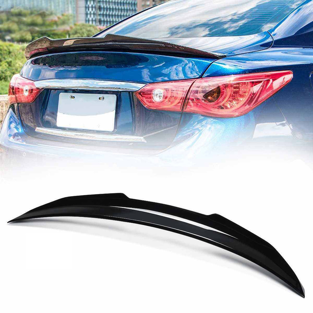 Glossy Black Carbon Fiber Rear Wing Lip Car Rear Trunk Boot Lip Spoiler ...