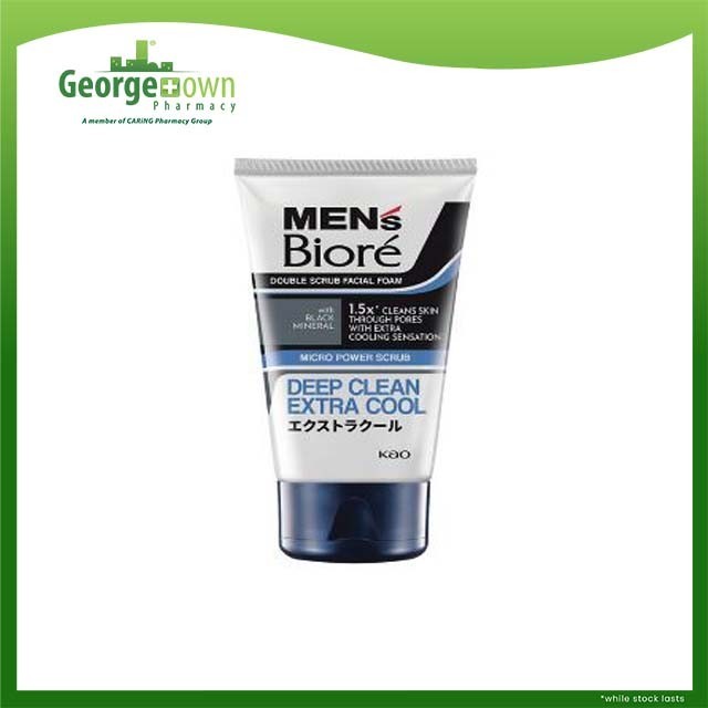 BIORE MENS DOUBLE SCRUB FACIAL FOAM DEEP CLEAN EXTRA COOL 100G | Shopee ...