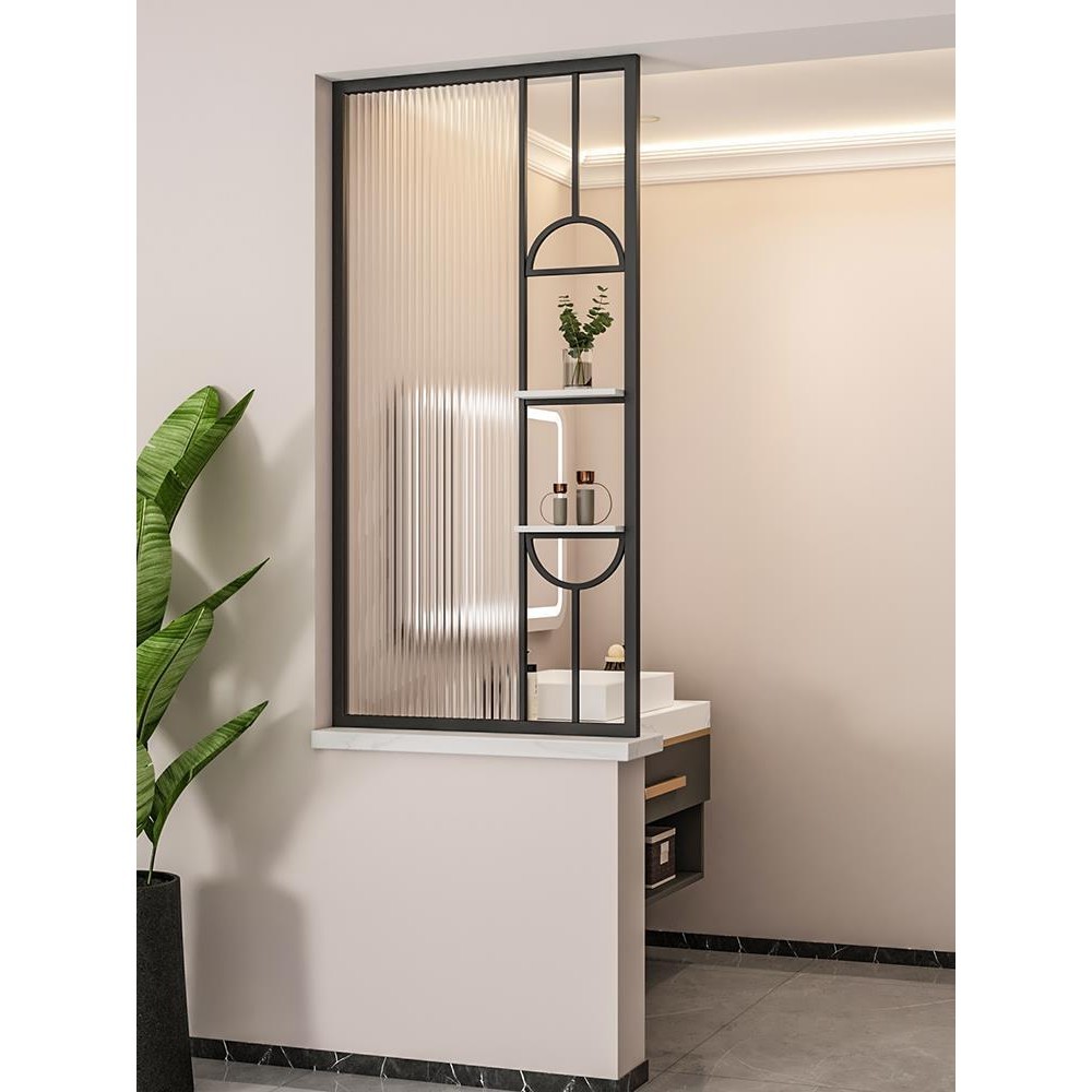 ST#🌳Modern Minimalist Bathroom Changhong Glass Half Wall Small Screen ...