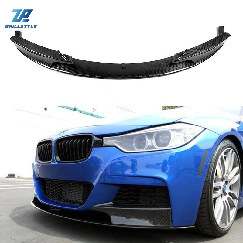 Carbon Fiber Front Bumper Lip For BMW F30 M Tech Bumper 3 Series Front Splitter Body Kit 2012 ...