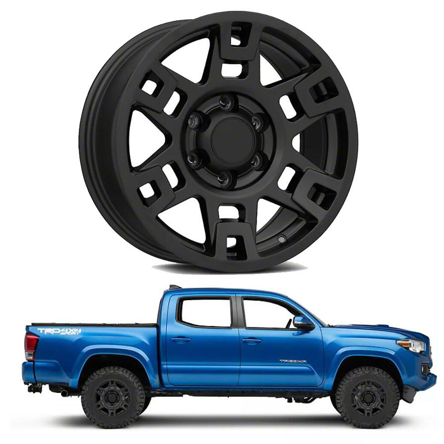 17 inch Alloy Matte Black PTR20-35110-BK 6-Lug 17X8 17X9 Passenger Car ...