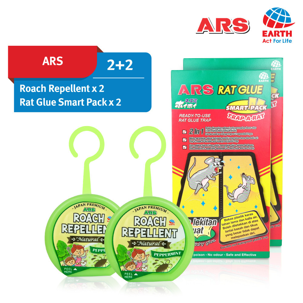 ARS Pest Control Set: Rat Glue Mouse Trap Sticky Odorless Glue x2 & Roach Repellent Natural ...