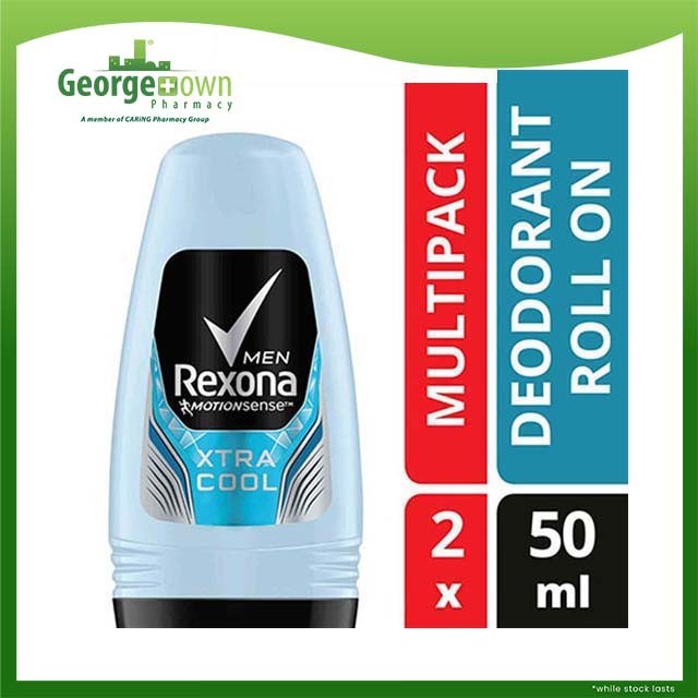 REXONA MEN DEODORANT ROLL ON MOTIONSENSE XTRA COOL TWIN PACK 50ML X 2 | Shopee Malaysia