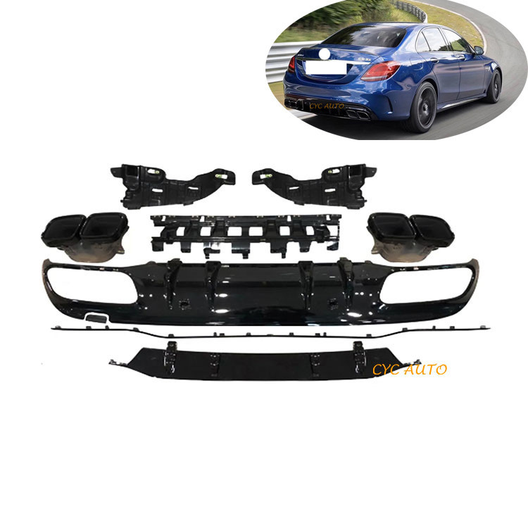 W205 C63 Rear diffuser for Mercedes Benz C180 C200 AMG Sedan body kit ...