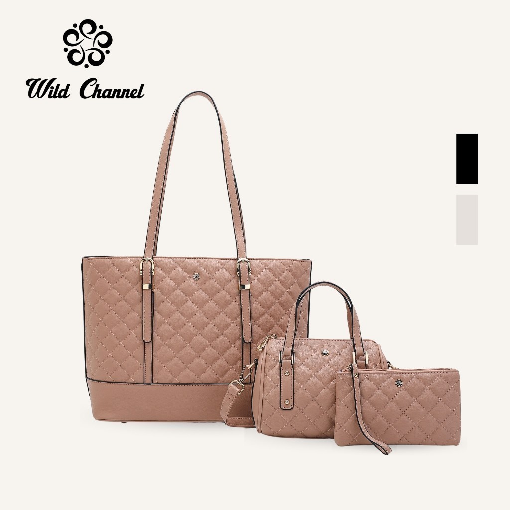 [CLEARANCE]-Wild Channel Ladies 3 In 1 Bag Set - Multi Colour NEL 9792 ...