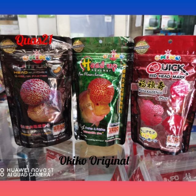 Okiko Original Fish Food 100g (Platinum/Head Up/Quick Red) | Shopee ...