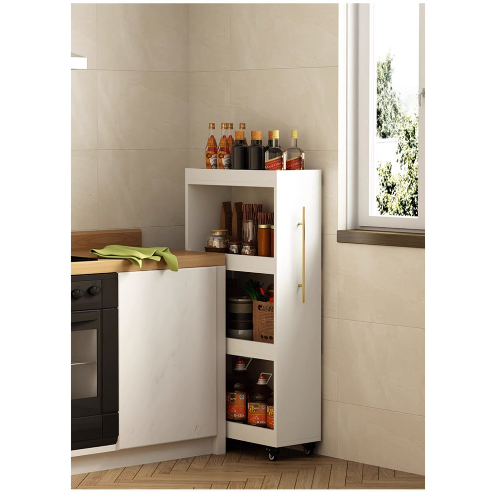 Slim Gap Storage Rack for Kitchen Cabinet Pull-Out Narrow Side Cabinet ...