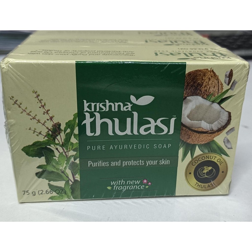 KRISHNA TULASI SOAP / PURE AYURVEDIC SOAP / 5 IN 1 / 5 X 75 GM / TULASI ...
